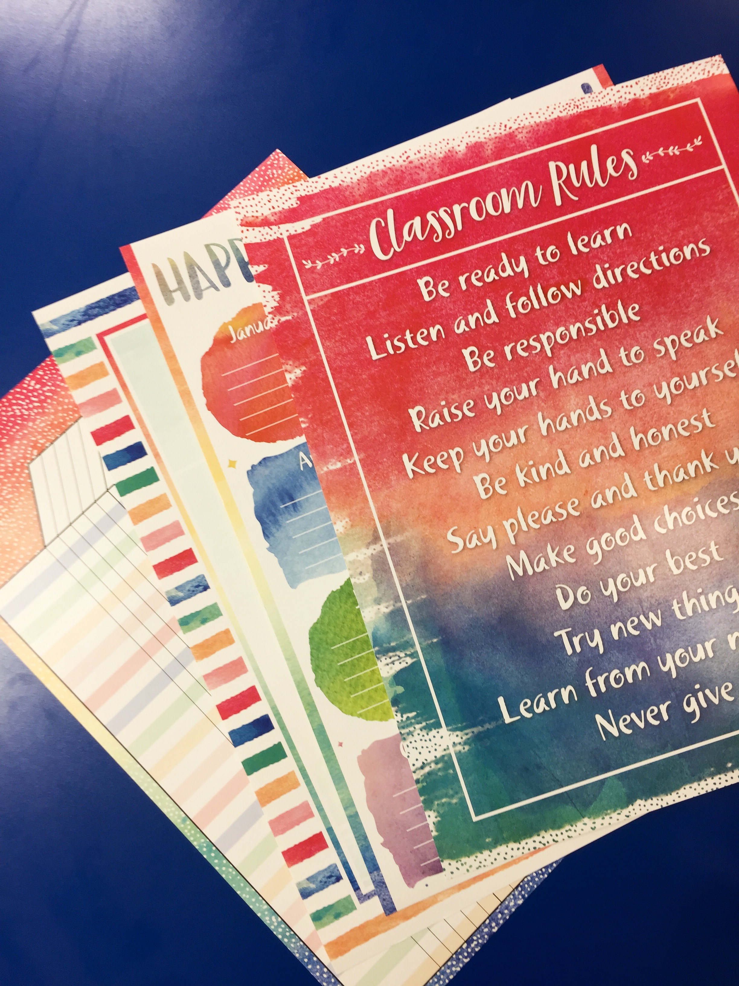 Watercolor Classroom Decor Theme - Coloring in Cardigans